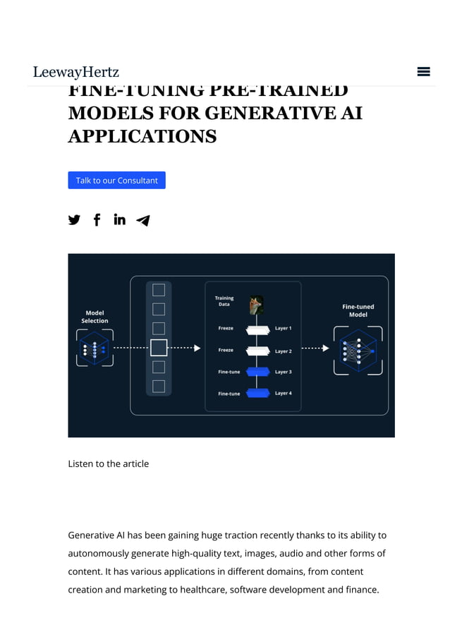 Fine-tuning Pre-Trained Models for Generative AI Applications | PDF | Web Development | Internet