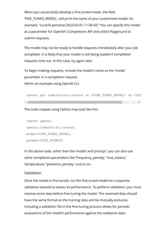 Fine-tuning Pre-Trained Models for Generative AI Applications | PDF