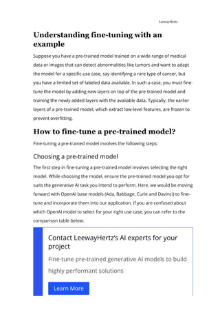 Fine-tuning Pre-Trained Models for Generative AI Applications | PDF | Web Development | Internet