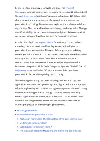 Generative AI: A Comprehensive Tech Stack Breakdown | PDF