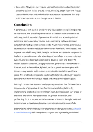 Generative AI: A Comprehensive Tech Stack Breakdown | PDF