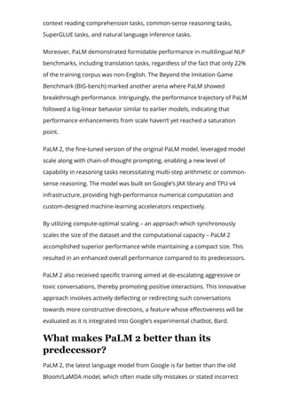 An overview of Google PaLM 2 | PDF
