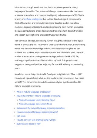 Natural Language Processing: A comprehensive overview | PDF