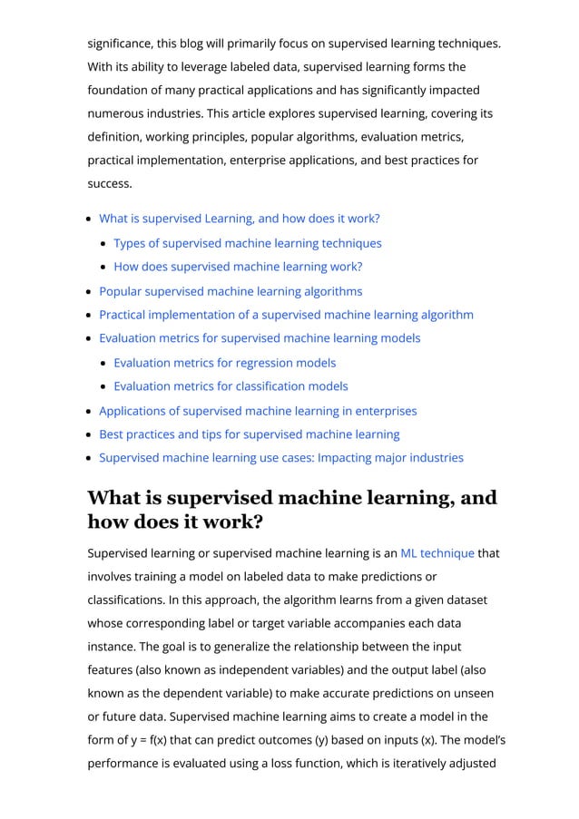 Supervised learning techniques and applications | PDF | Web Development ...