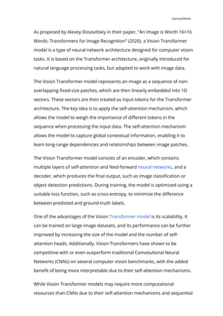 How is a Vision Transformer (ViT) model built and implemented? | PDF ...
