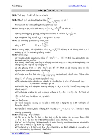 DÃY SỐ - CẤP SỐ | PDF