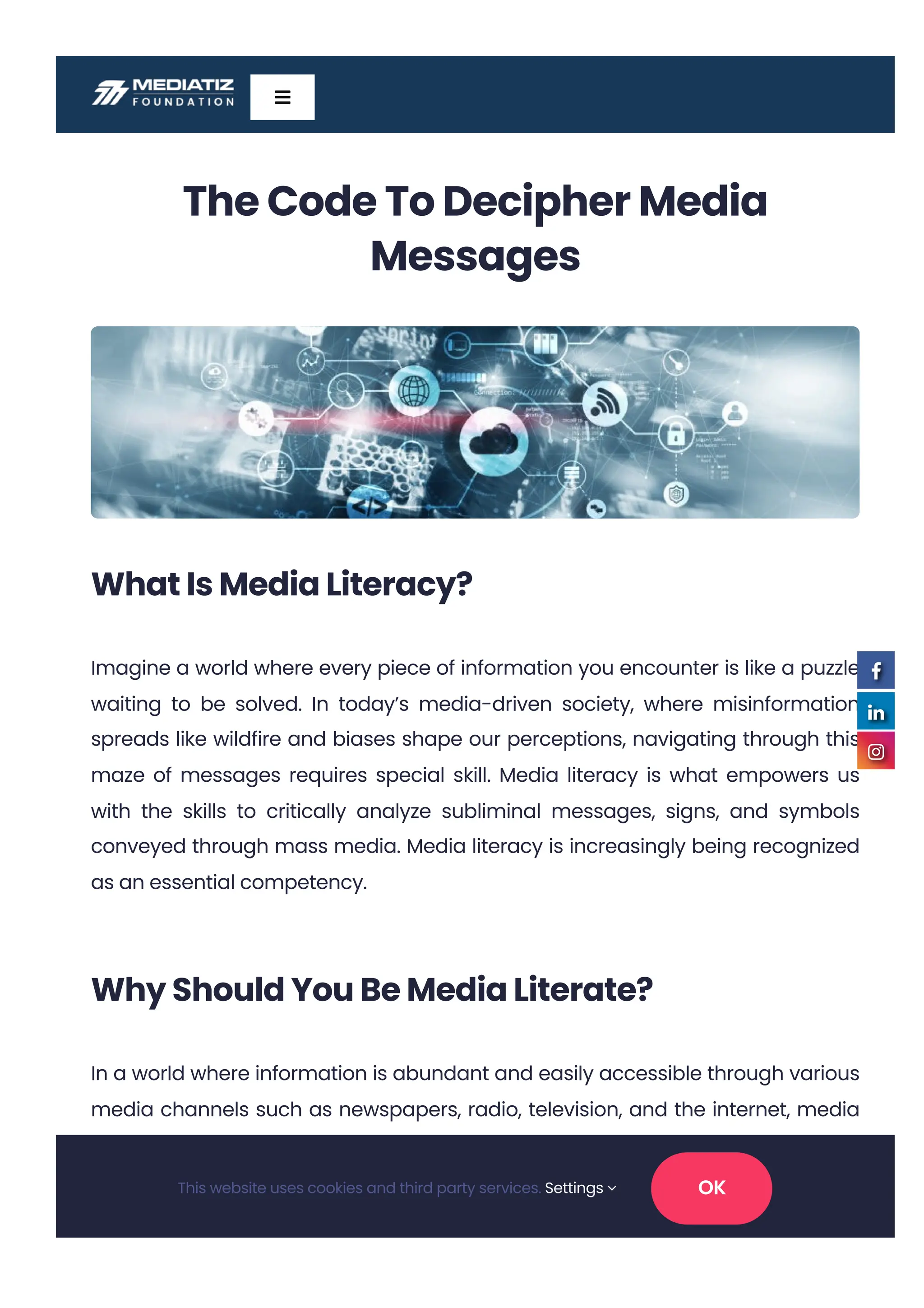 Media Literacy,the code to decipher media messages | PDF