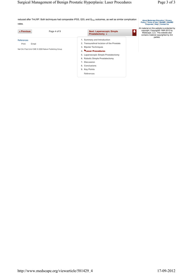 Www.medscape.org_viewarticle_581429_4 bph surgical management | PDF