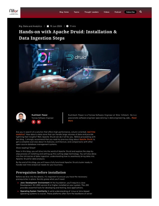 Hands-on with Apache Druid: Installation & Data Ingestion Steps | PDF