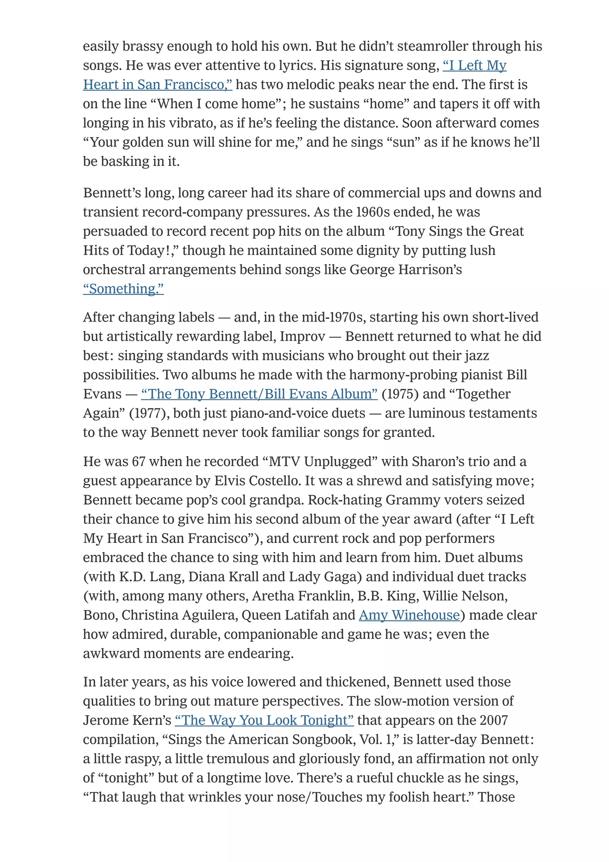 The Amiable, Unswerving Tony Bennett | PDF