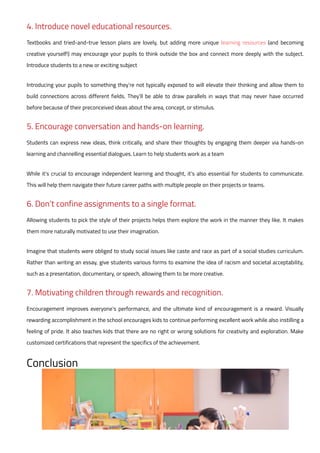 The Importance Of A Good School Environment For Creative Development | PDF