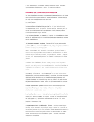 Job Board Software vs. Recruitment CRM: Key Differences, features, and software purpose | PDF