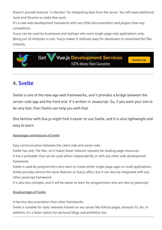 Top Web Development Frameworks Comparison: All You Need To Know | PDF