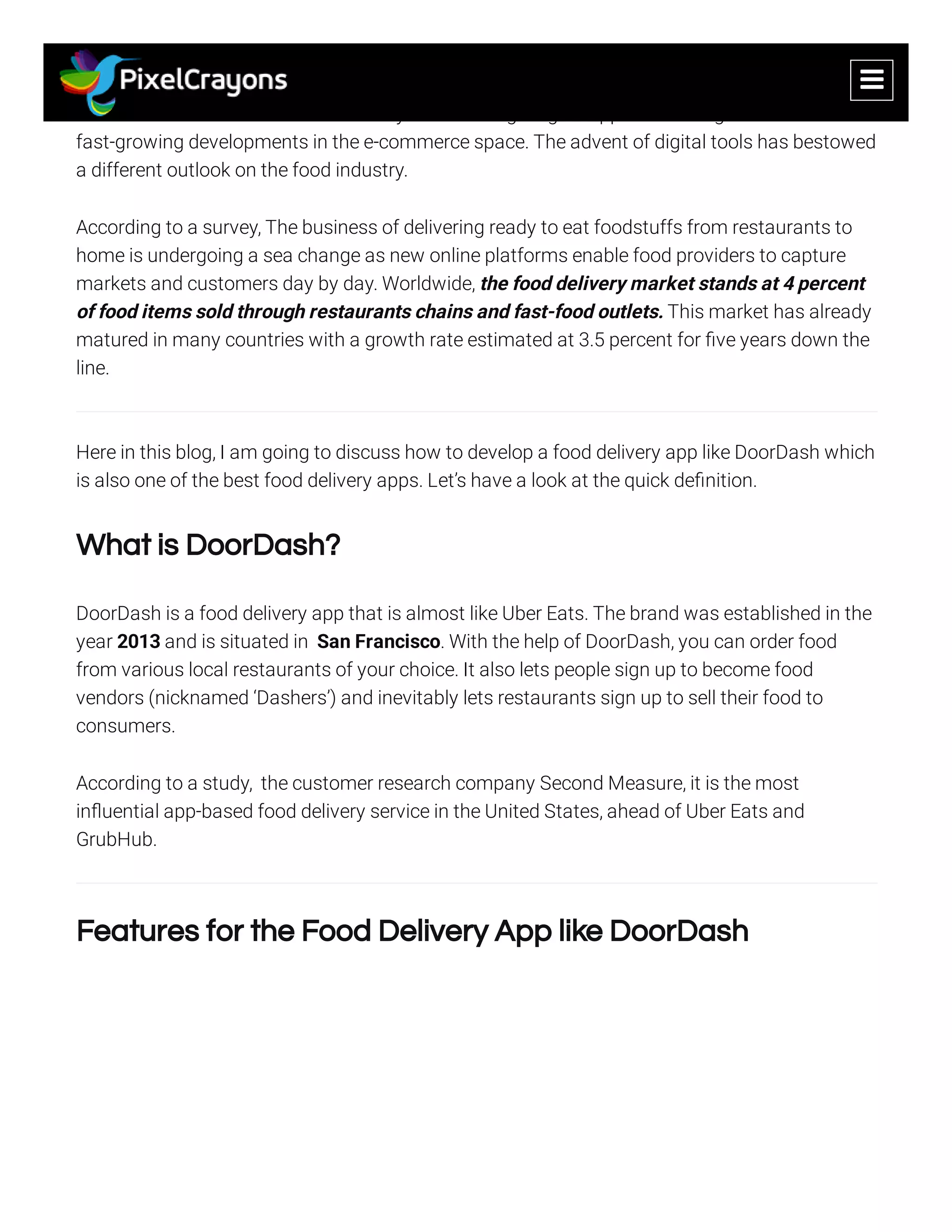 Looking To Develop A Food Delivery App Like DoorDash? The Complete ...