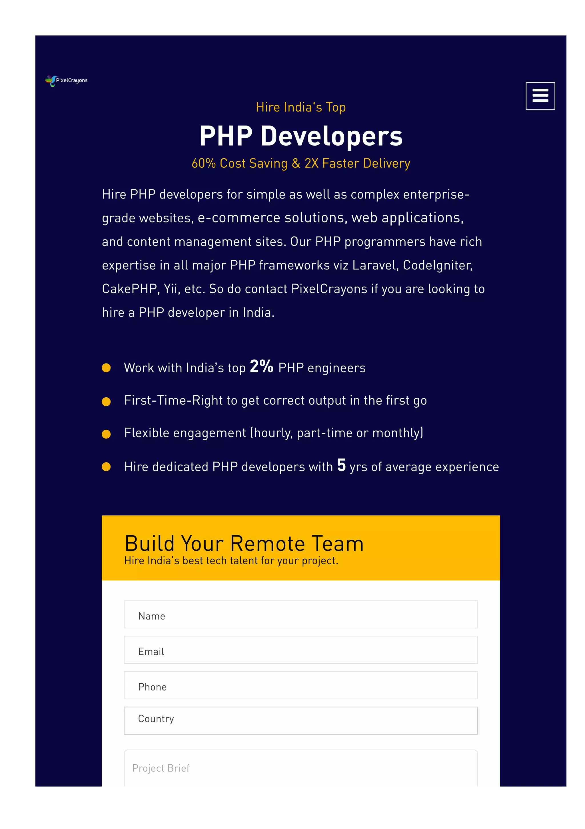 PixelCrayons: Hire India's Top PHP Developers | PDF