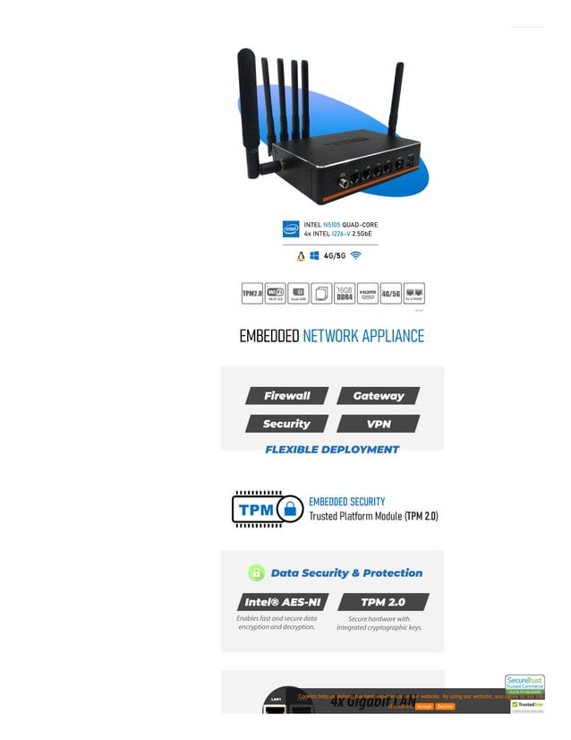 5G CPE Fanless Network Appliance SD-WAN MNHO-095 | PDF | Computing ...