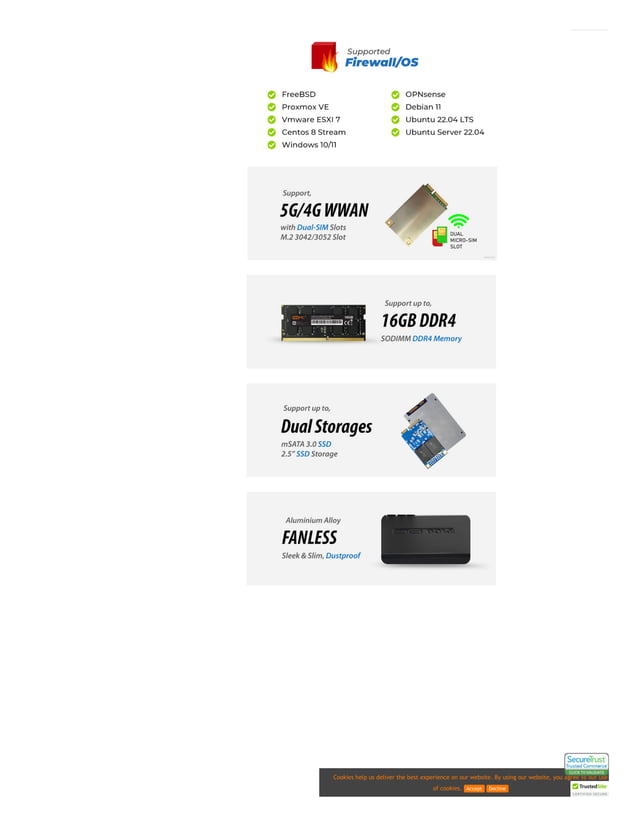 5G CPE Fanless Network Appliance SD-WAN MNHO-095 | PDF | Computing | Technology & Computing