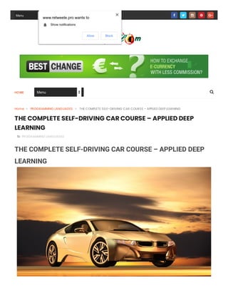 THE COMPLETE SELF-DRIVING CAR COURSE – APPLIED DEEP LEARNING | PDF