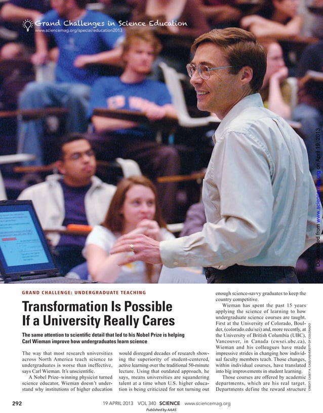Transformation Is Possible If a University Really Cares. Jefrey Mervis | PDF