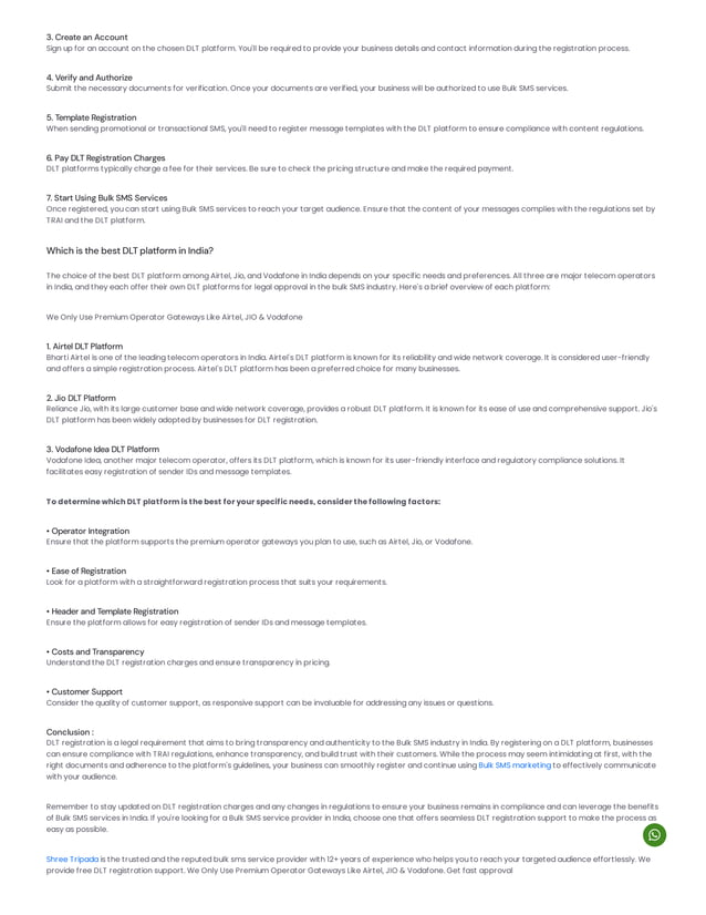 What is DLT SMS? DLT Registration Fees? DLT Platform? | PDF | Internet ...