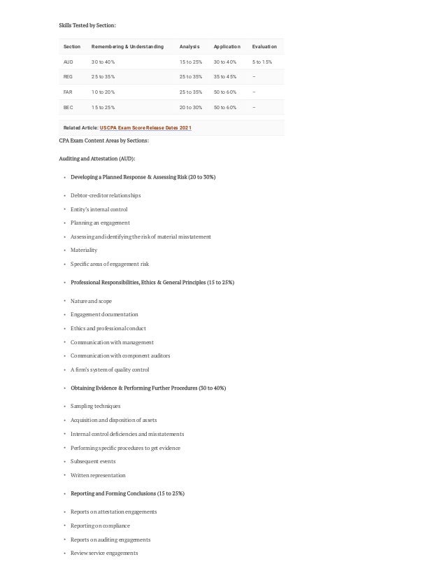 US CPA Exam Syllabus | PDF