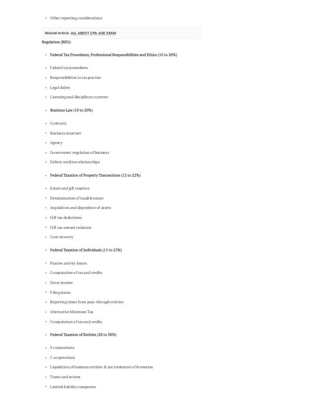 US CPA Exam Syllabus | PDF