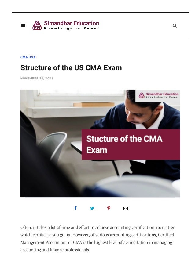 Structure of the US CMA Exam | PDF