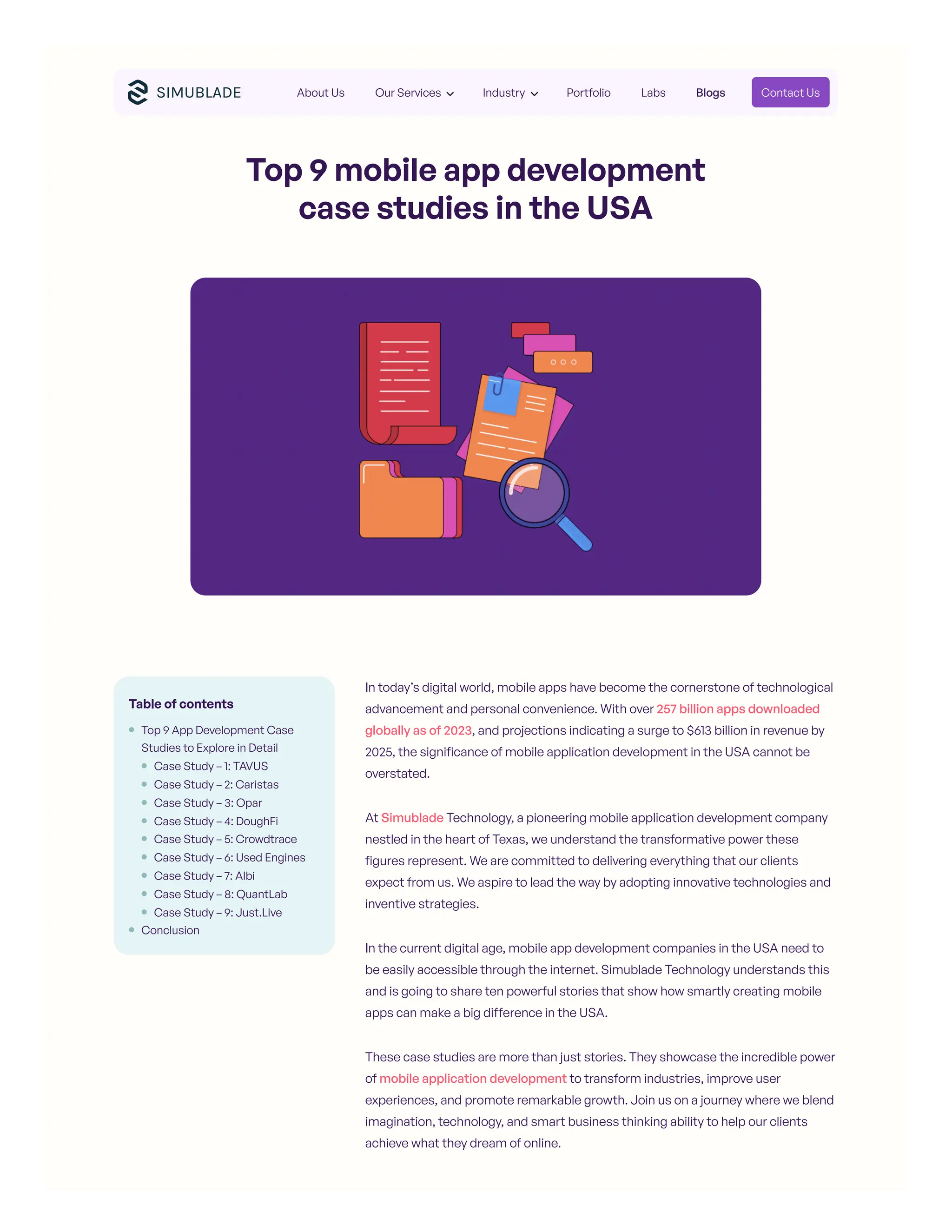Top 9 mobile app development case studies in the USA | PDF