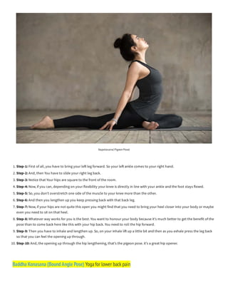 Best 15 Yoga for lower back pain relief with Steps and pictures | PDF