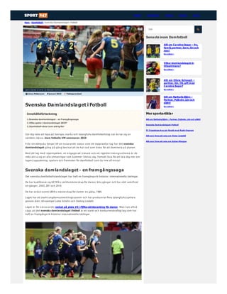 Svenska Damlandslaget i Fotboll | PDF