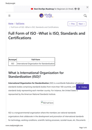 Full form of ISO | PDF