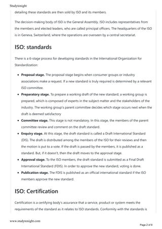 Full form of ISO | PDF | Business | Business and Finance