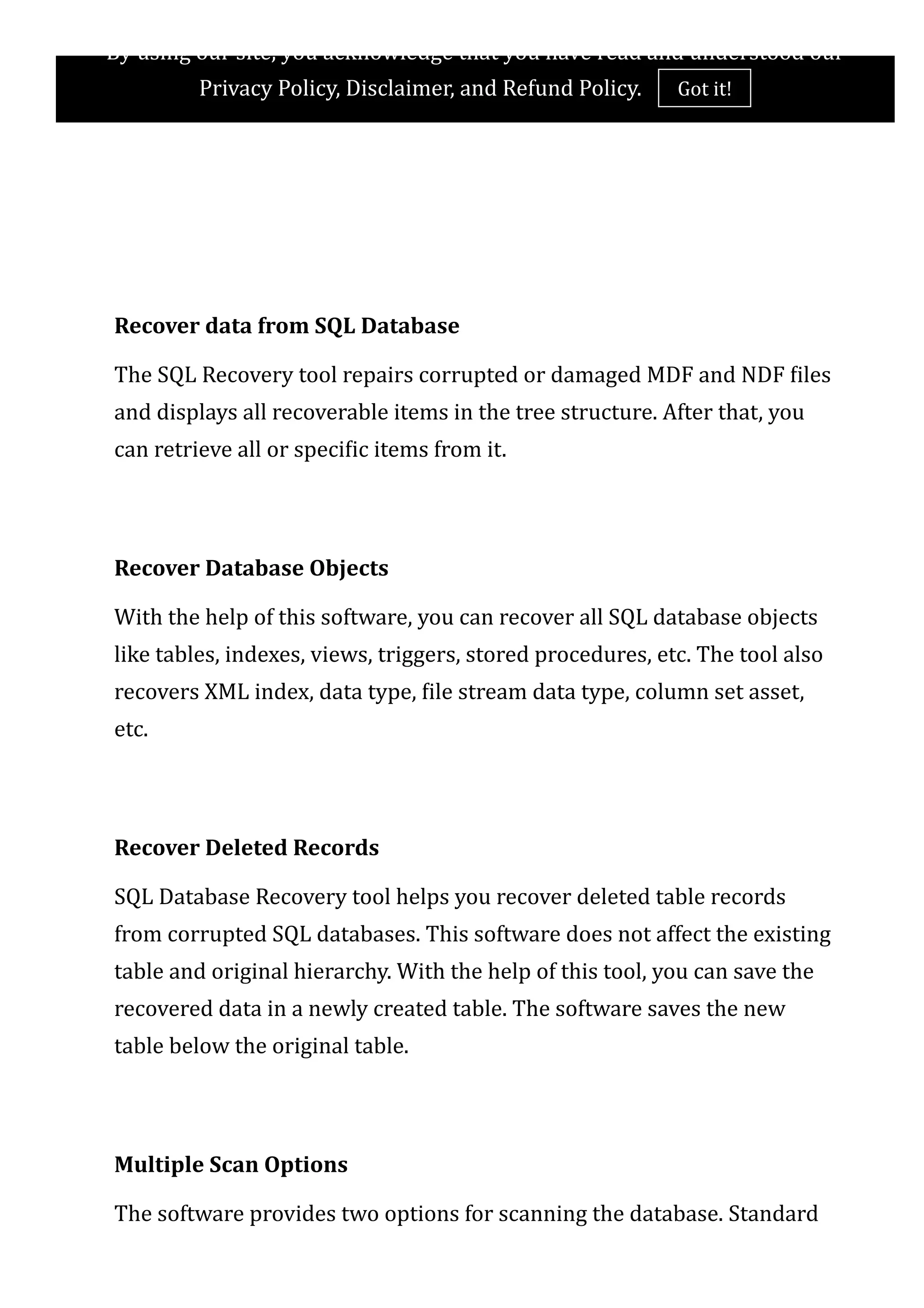 SQL Repair Tool. | PDF | Databases | Computer Software and Applications