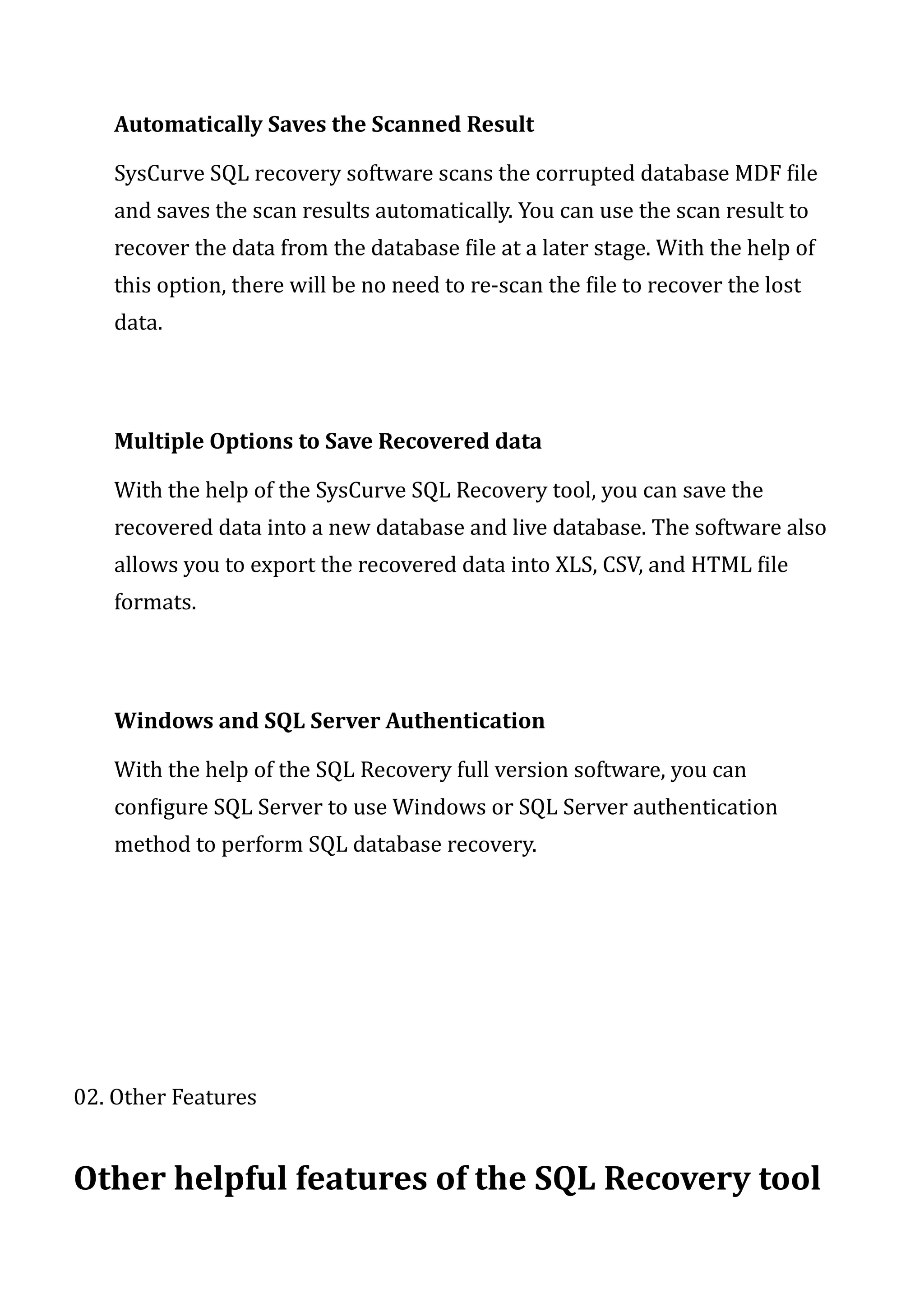 SQL Repair Tool. | PDF