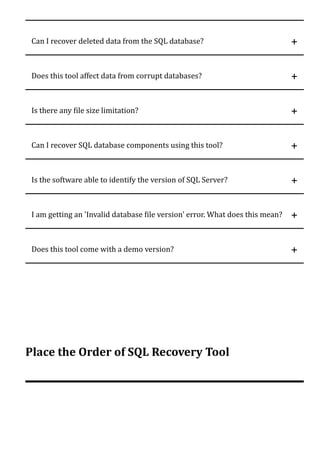 SQL Repair Tool. | PDF | Databases | Computer Software and Applications