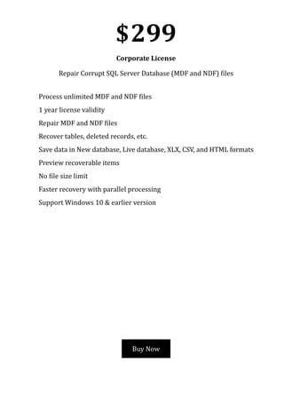 SQL Repair Tool. | PDF | Databases | Computer Software and Applications