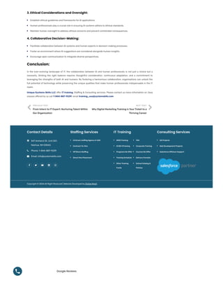 Striking the Harmonious Chord: AI and Human Collaboration in IT- Unique ...
