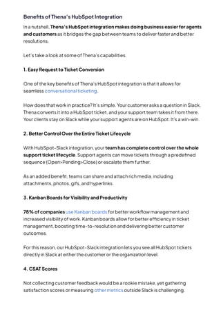 HubSpot Slack Integration with Thena (Guide) | PDF