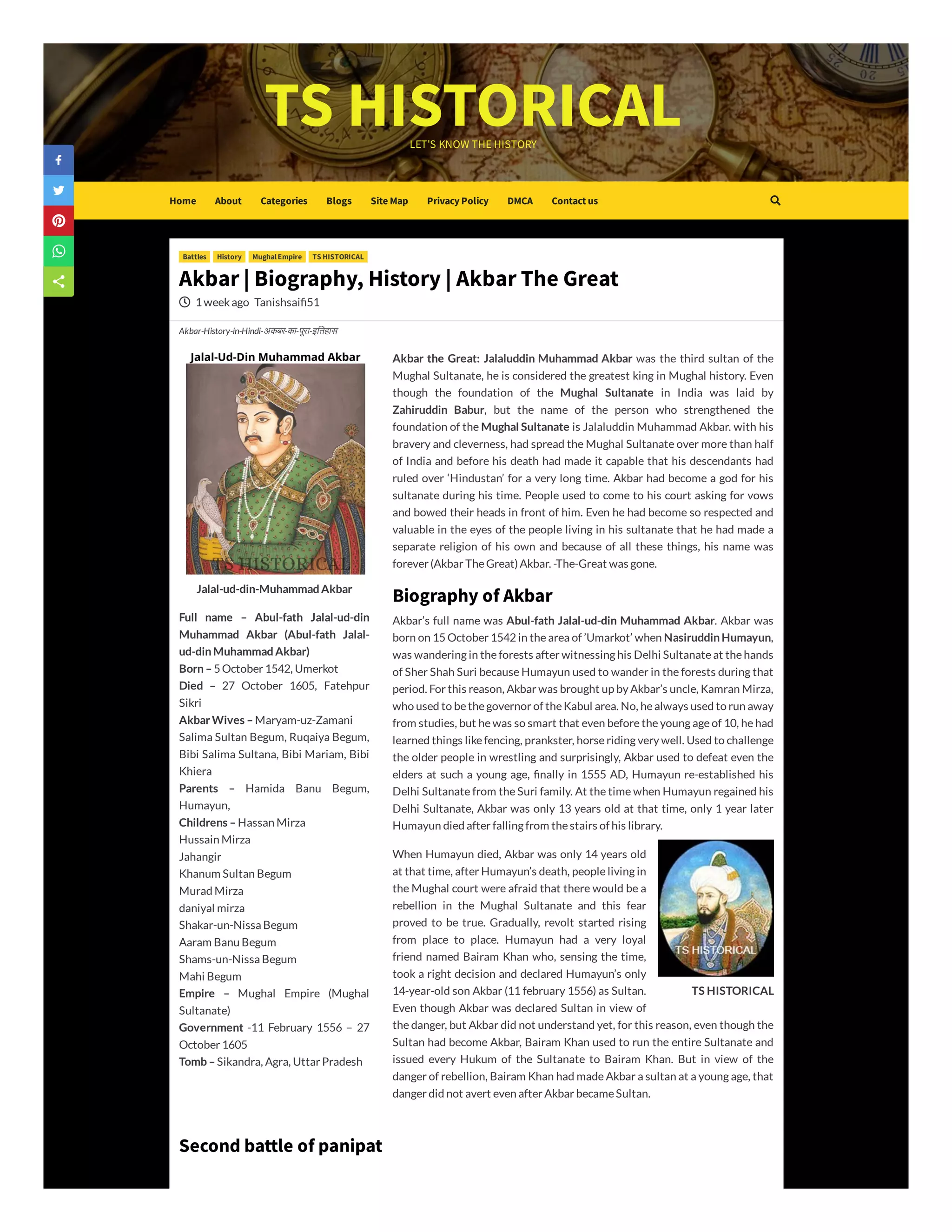 Www tshistorical-com-akbar-biography-history- | PDF | Islam | Religion ...
