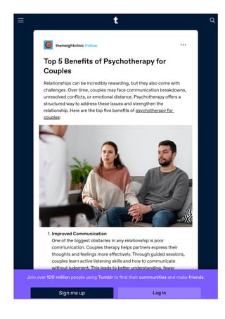 Top 5 Benefits of Psychotherapy for Couples | PDF