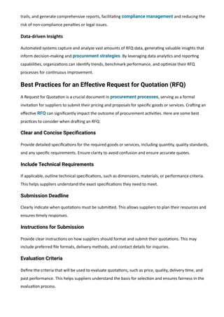 Request for Quotation (RFQ): Comprehensive Guide | PDF