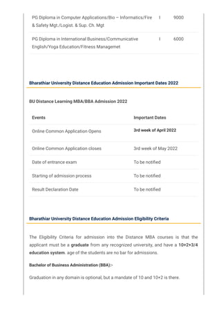 Bharathiar University Courses and Fees | PDF | Postgraduate Education | College Education