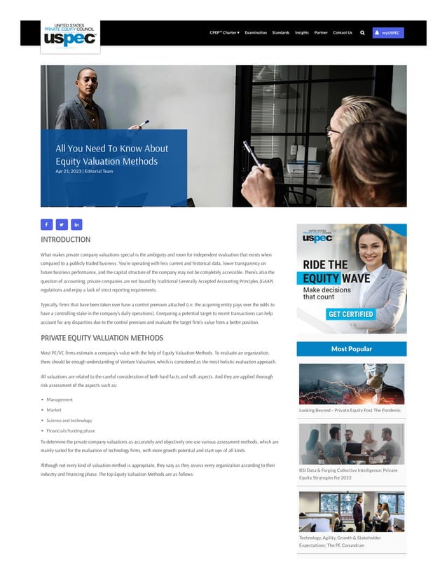 All You Need To Know About Equity Valuation Methods | PDF | Stocks and ...