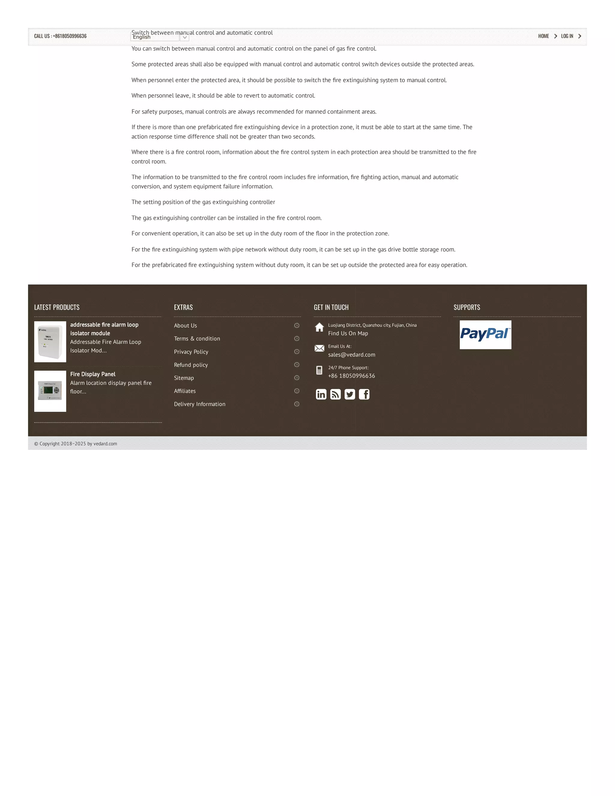 gas fire extinguishing control system | PDF