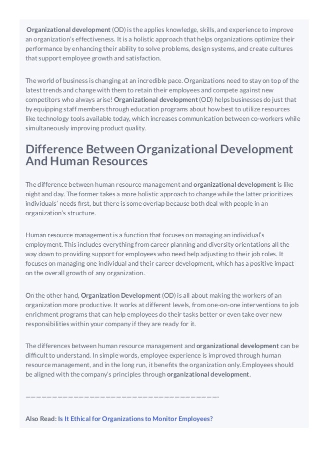 A Complete Guide to Employee and Organizational Development | PDF