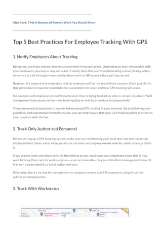 Tracking Your Employees with GPS: Laws, Compliance, and Policy | PDF