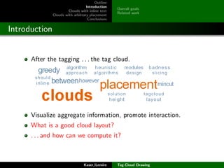 Tag-Cloud Drawing: Algorithms for Cloud Visualization | PPT