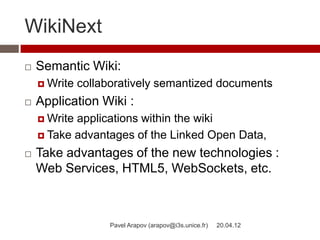WikiNext - Application Semantic Wiki | PPT