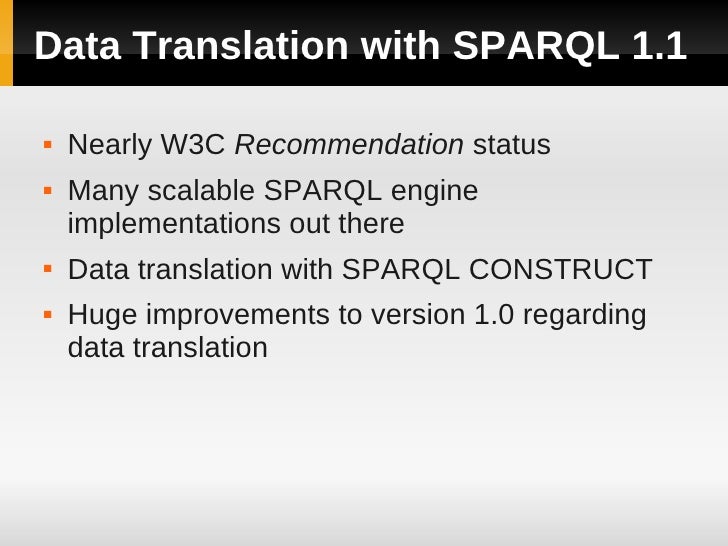 Data Translation With Sparql 1 1