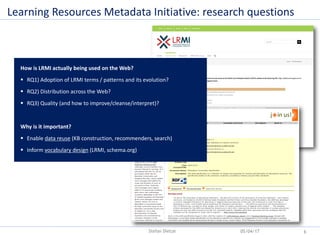 Analysing & Improving Learning Resources Markup on the Web | PPT